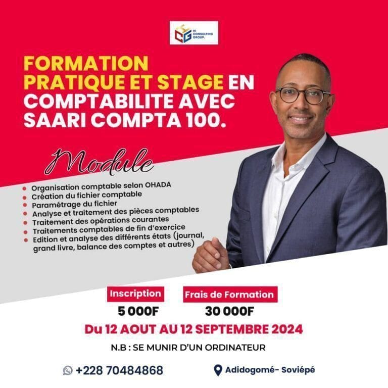 STAGE DE FORMATION PRATIQUE EN COMPTABILITE AVEC SAARI COMPTA 100 ...
